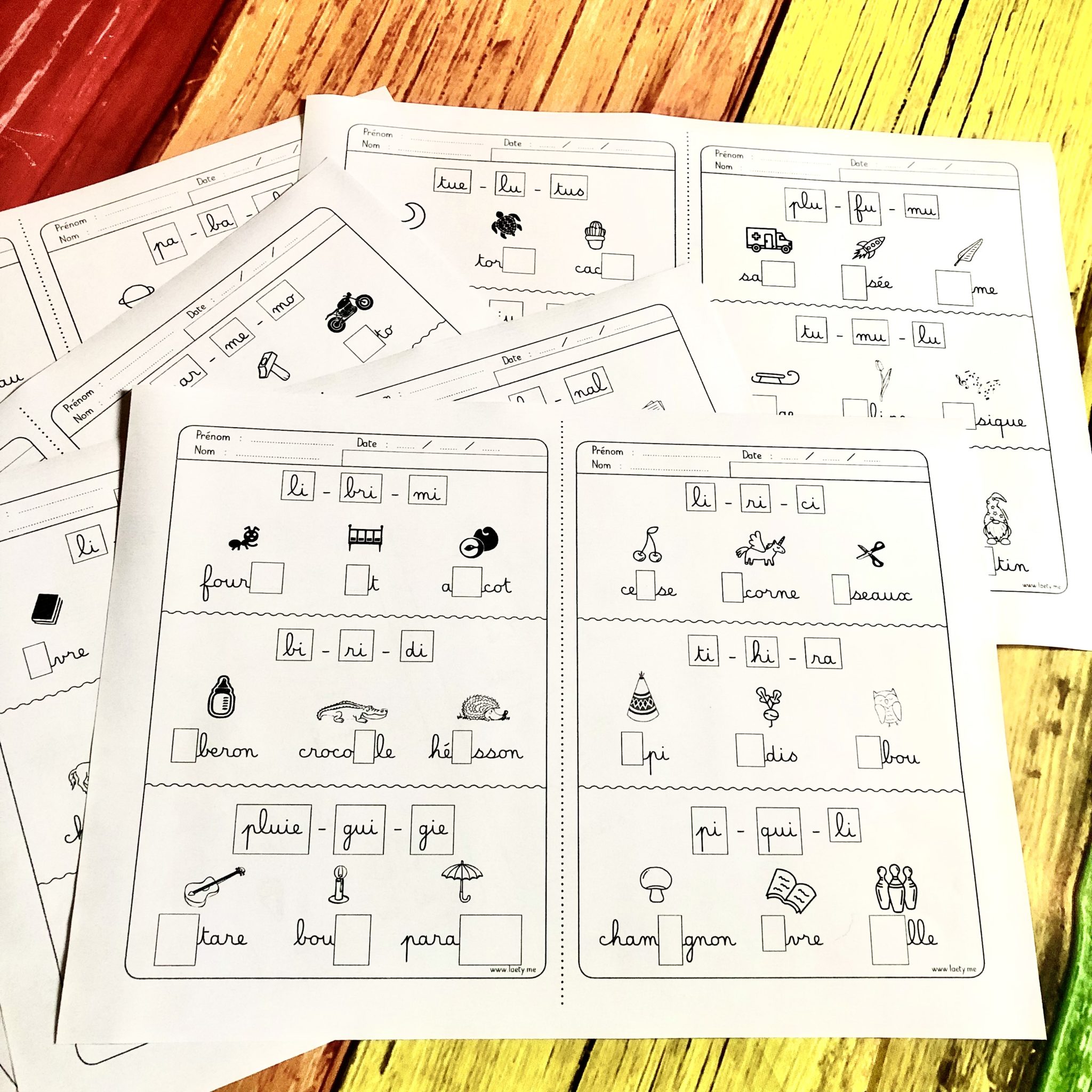 Fiches de travail – syllabes – Ressources pédagogiques
