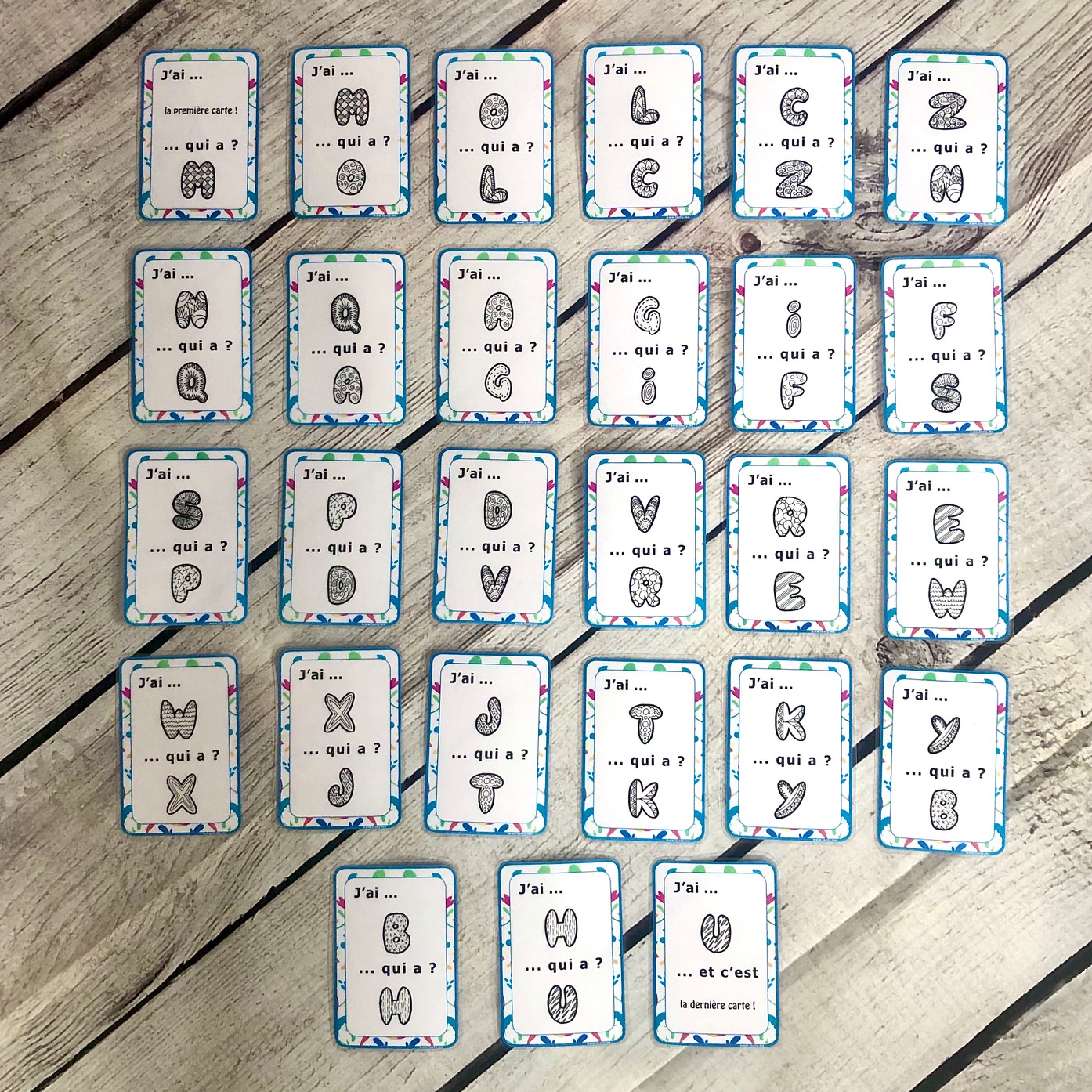 « J’ai qui a » de l’alphabet – Ressources pédagogiques