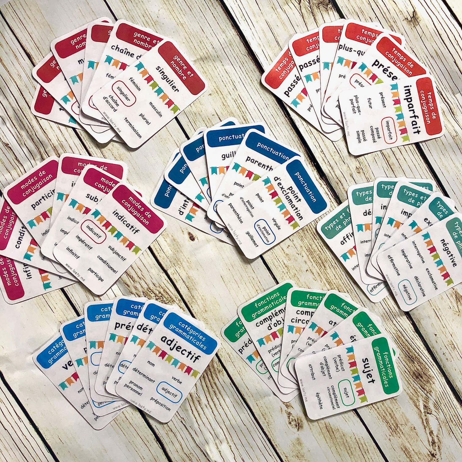 Jeu de 7 famille – vocabulaire de la grammaire – Ressources pédagogiques