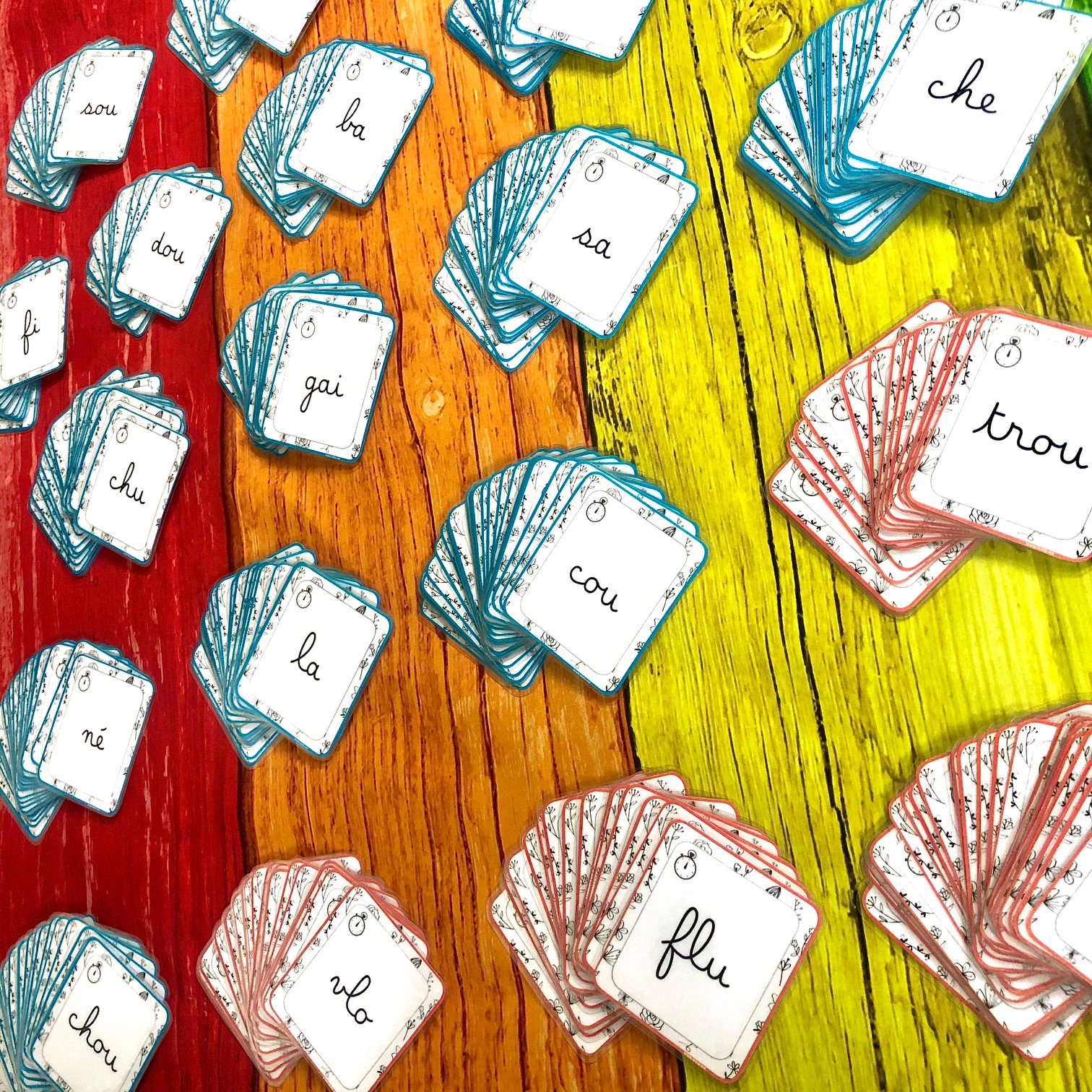 Lecture rapide de syllabes – cartes décorées – Ressources pédagogiques