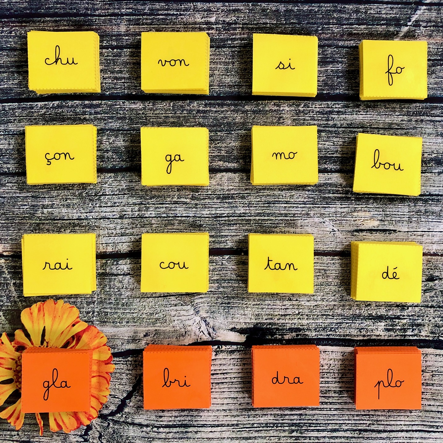 Lecture rapide de syllabes – cartes simples – Ressources pédagogiques